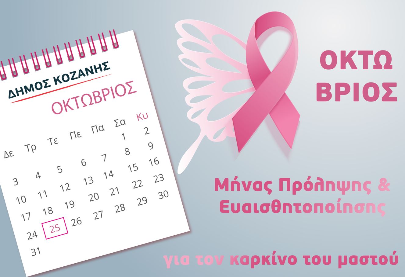 » Δήμος Κοζάνης: Παγκόσμια Ημέρα κατά του Καρκίνου του Μαστού-Πρόληψη ...
